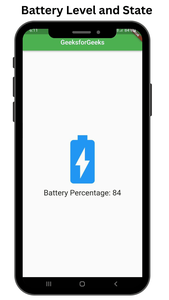 Flutter Battery Level And State Geeksforgeeks