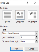 Add a Drop Cap in MS Word - GeeksforGeeks