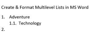 Create & Format Multilevel Lists in MS Word - GeeksforGeeks
