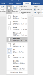 Change Paper Size in MS Word - GeeksforGeeks