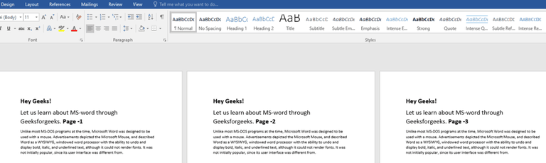 How to Insert Page Breaks in MS Word - GeeksforGeeks