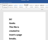 How to Insert Page Breaks in MS Word - GeeksforGeeks