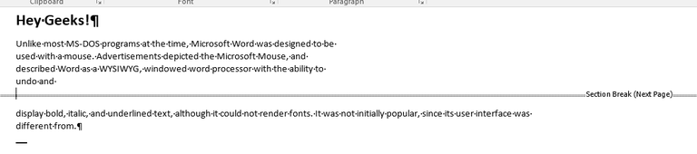 Section Breaks in MS Word - GeeksforGeeks
