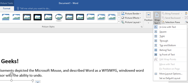 Wrap Text Around Images in MS Word - GeeksforGeeks