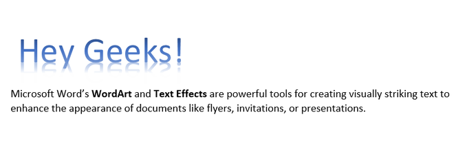 WordArt and Text Effects in MS Word - GeeksforGeeks