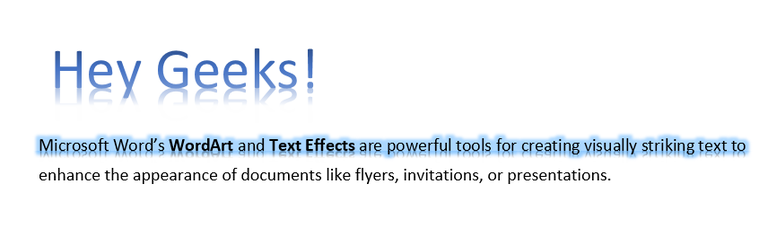 WordArt and Text Effects in MS Word - GeeksforGeeks