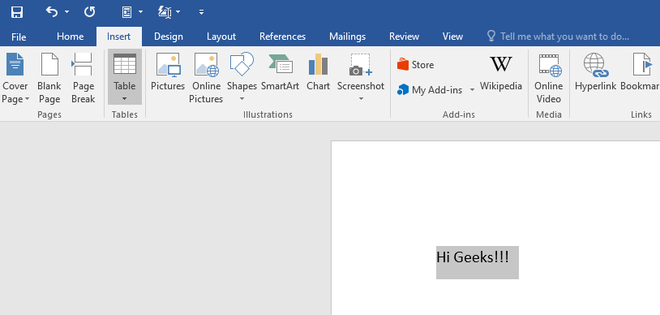 Working with Tables in MS Word - GeeksforGeeks