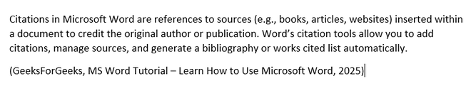 Insert and Manage Citations in MS Word - GeeksforGeeks
