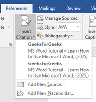 Insert and Manage Citations in MS Word - GeeksforGeeks