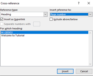 Cross-References in MS Word - GeeksforGeeks