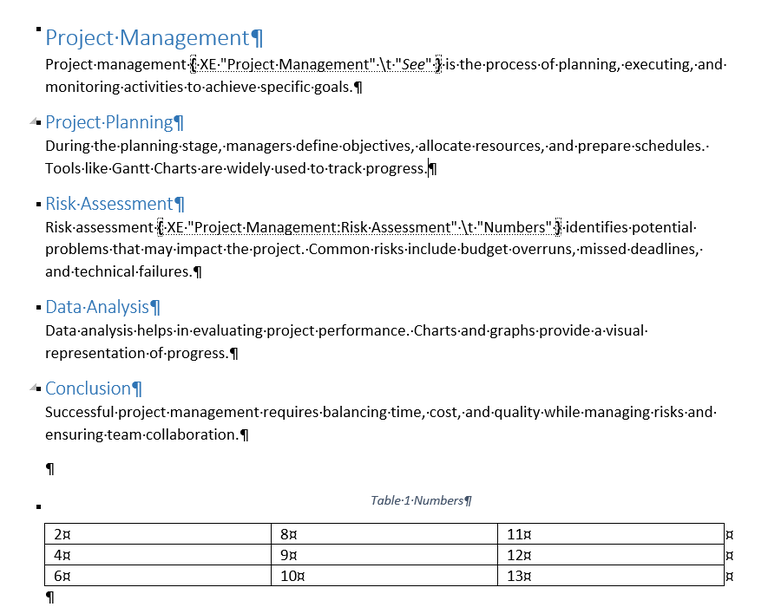 Index in MS Word - GeeksforGeeks