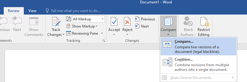 Compare and Combine Documents in MS Word - GeeksforGeeks