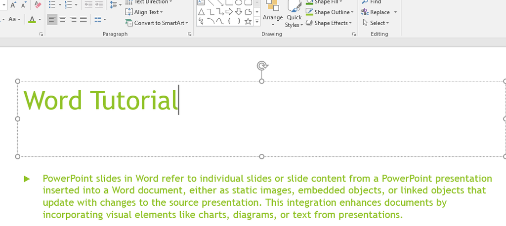 PowerPoint Slides in Word Documents - GeeksforGeeks