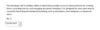 Developer Tools in MS Word - GeeksforGeeks