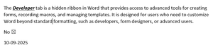 Developer Tools in MS Word - GeeksforGeeks