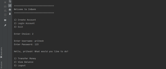 Mini Banking Application in Java - GeeksforGeeks