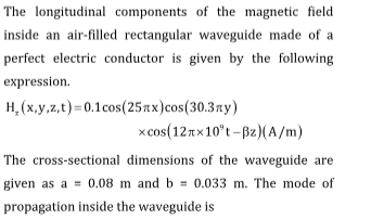 ELECTROMAGNETIC || RECTANGULAR WAVEGUIDE || GATE 2015|| EC || MCQ ||1 MARK