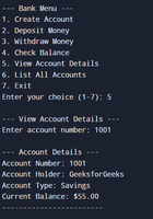 Simple Banking System in C# - GeeksforGeeks