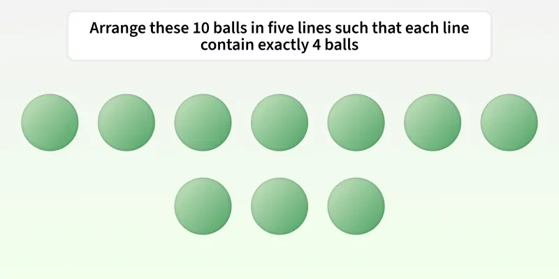 Puzzle | 10 Balls in 5 Lines - GeeksforGeeks