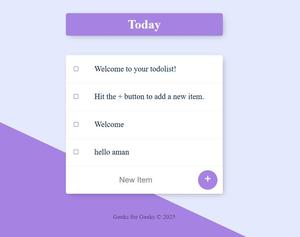 To-Do-List With MongoDB Integrated - GeeksforGeeks