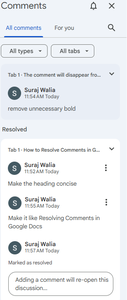 How to Resolve Comments in Google Docs - GeeksforGeeks
