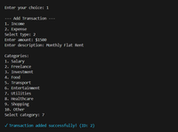 Personal Finance Manager in C# - GeeksforGeeks