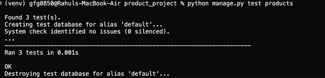 Unit Testing in Django - GeeksforGeeks