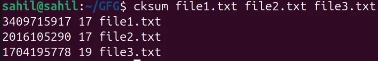 cksum Command in Linux - GeeksforGeeks