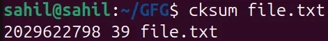 cksum Command in Linux - GeeksforGeeks