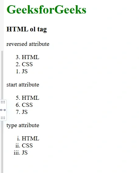 HTML Lists - GeeksforGeeks