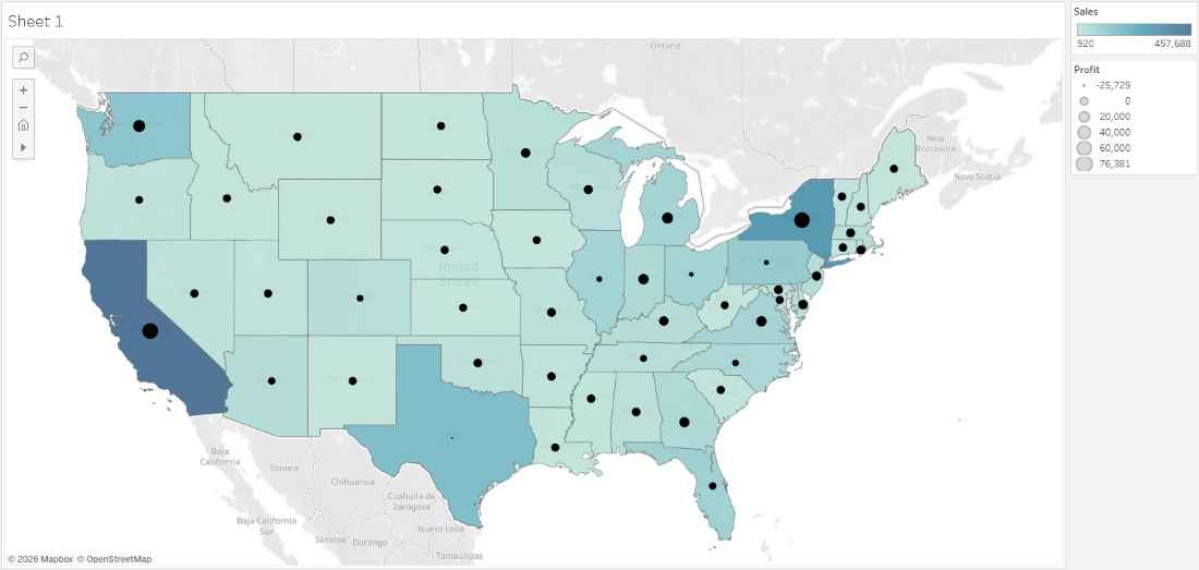 Dual-Axis Map in Tableau - GeeksforGeeks