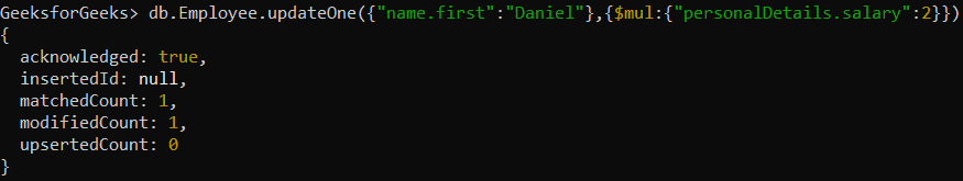 MongoDB - Field Update Operators - GeeksforGeeks