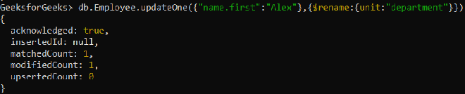 MongoDB - Field Update Operators - GeeksforGeeks