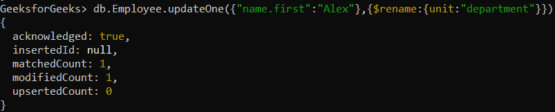 MongoDB - Field Update Operators - GeeksforGeeks