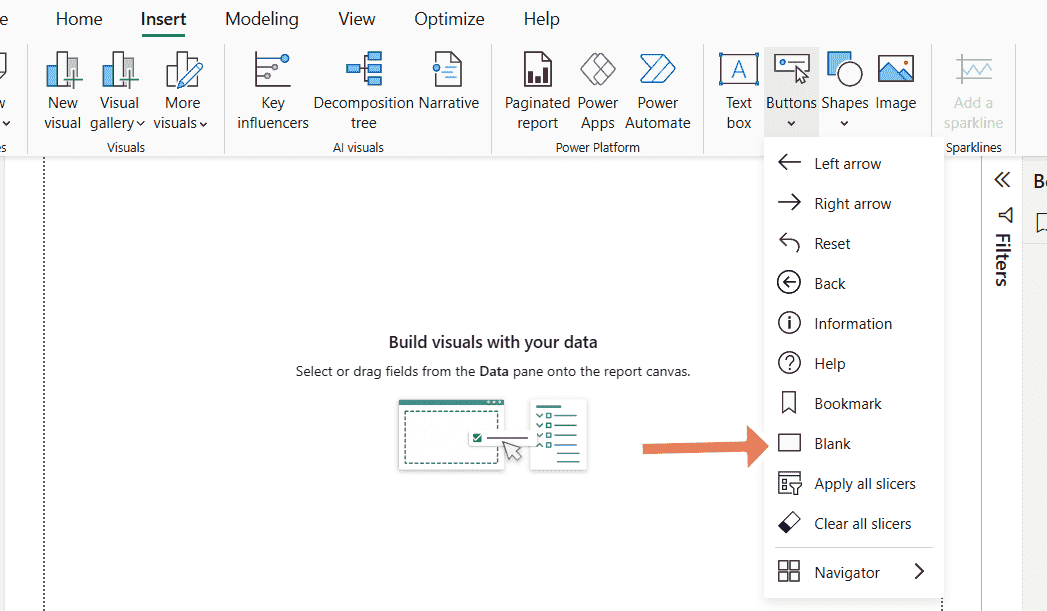 Back and Reset Buttons in Power BI - GeeksforGeeks