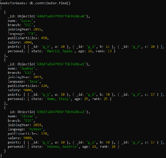 MongoDB - $inc Operator - GeeksforGeeks