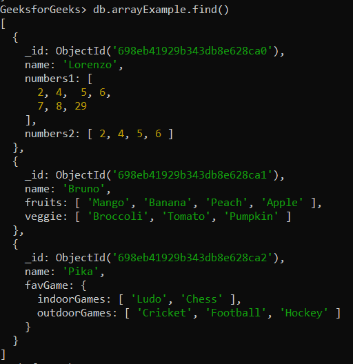 Mongodb Size Operator Geeksforgeeks