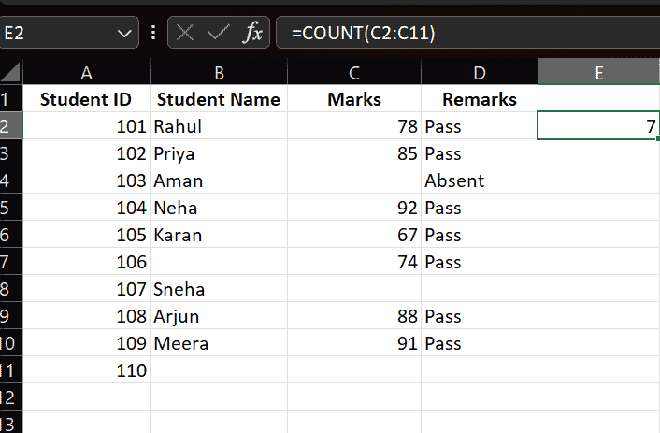 Understanding COUNT, COUNTA, and COUNTBLANK Functions in Excel ...