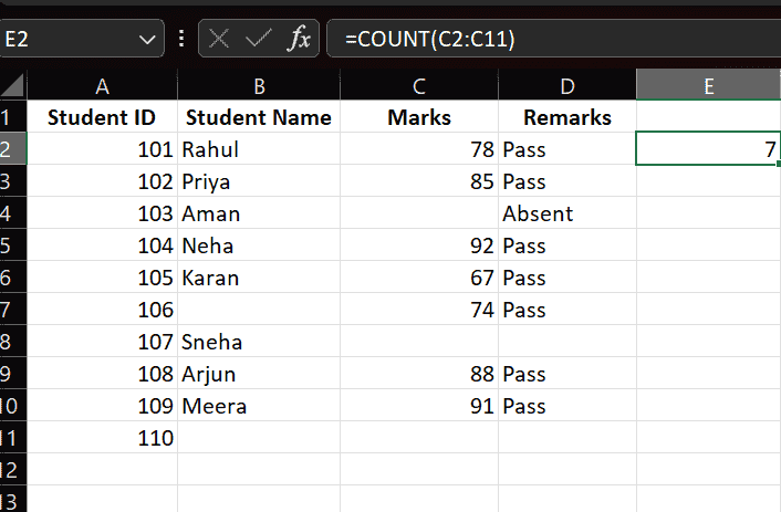 Understanding COUNT, COUNTA, and COUNTBLANK Functions in Excel ...