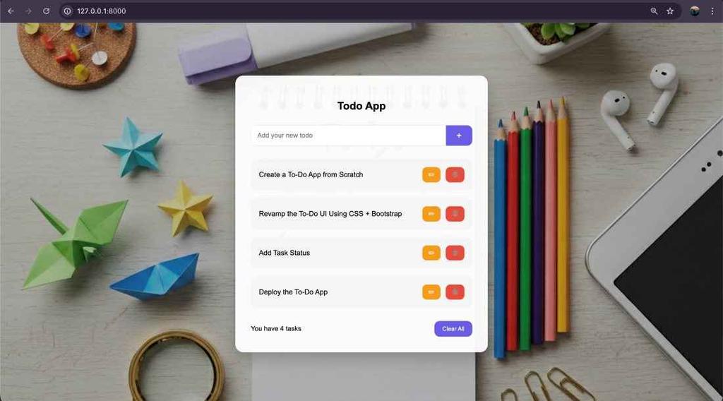 ToDo webapp using Django - GeeksforGeeks