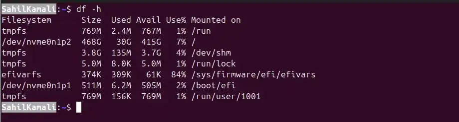 df Command in Linux - GeeksforGeeks