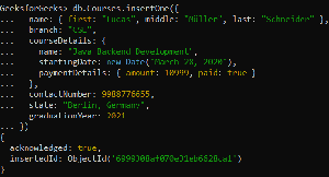 MongoDB - Embedded Documents - GeeksforGeeks