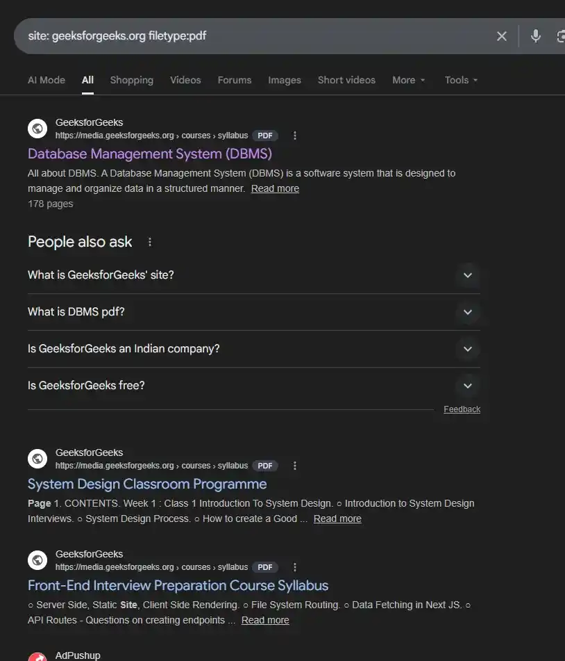 Google Dorking - GeeksforGeeks