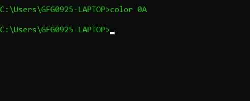 Changing Colours in Command Prompt - GeeksforGeeks
