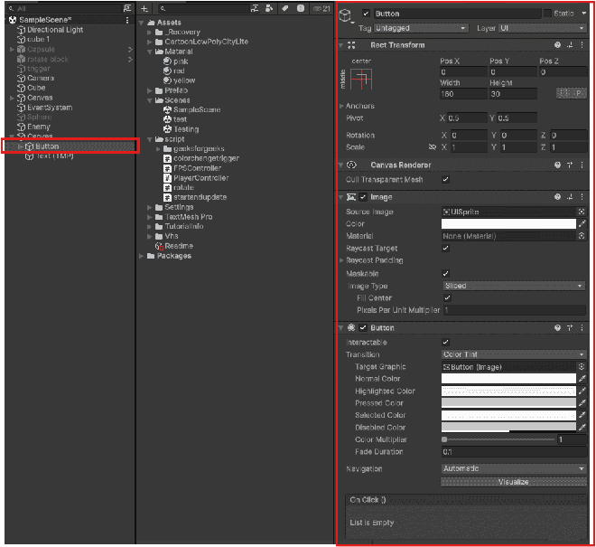 Buttons and Events In Unity - GeeksforGeeks