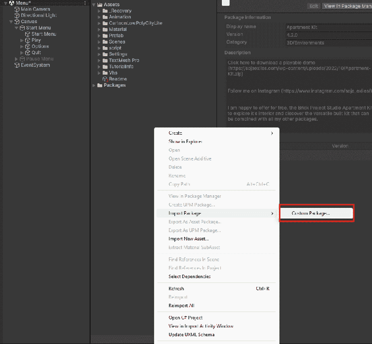 Importing Assets In Unity - GeeksforGeeks