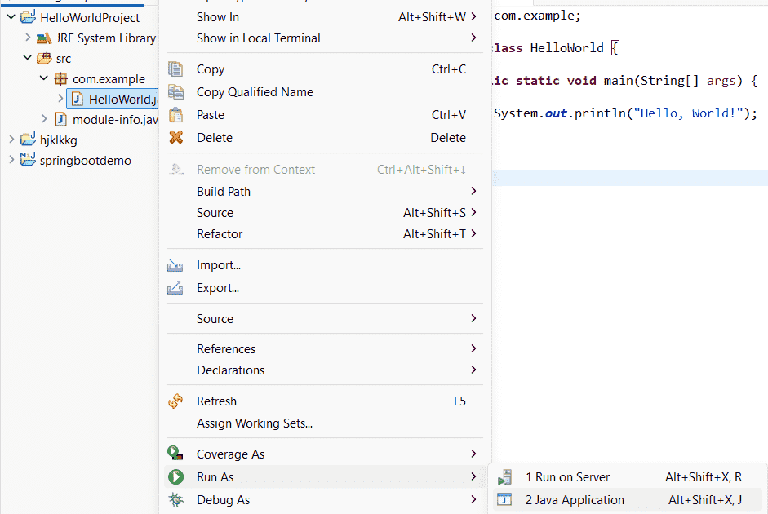 How to create simple java project in eclipse - GeeksforGeeks