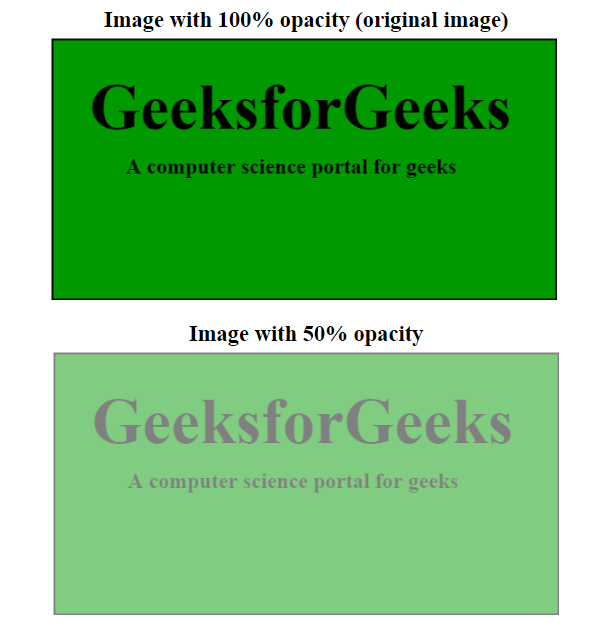 CSS Opacity Transparency GeeksforGeeks